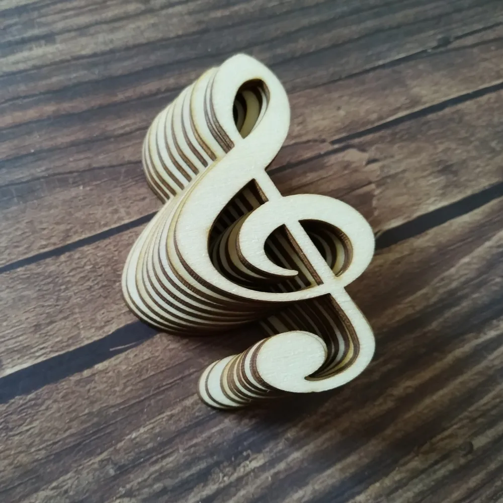 10pcs Unfinished Wooden Music Note Plain Wood Embellishments for Craft ...