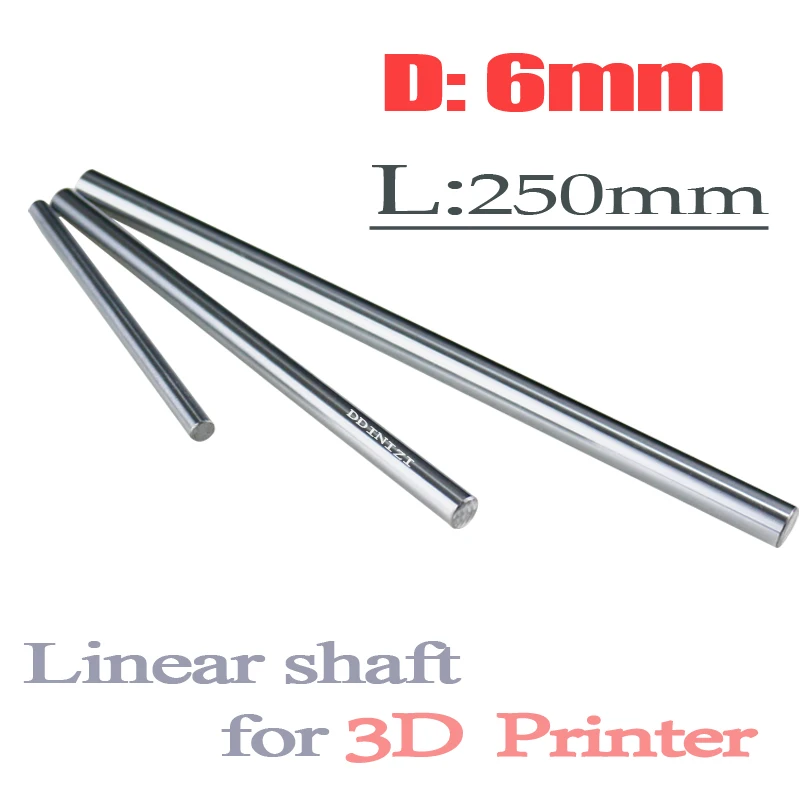 2pcs/lot linear shaft 6mm 250mm rod shaft WCS 6mm linear shaft L250mm ...