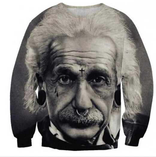 Spring 2015 Women Clothing Einstein Printed Hoodie Sport Sweatshirt ...