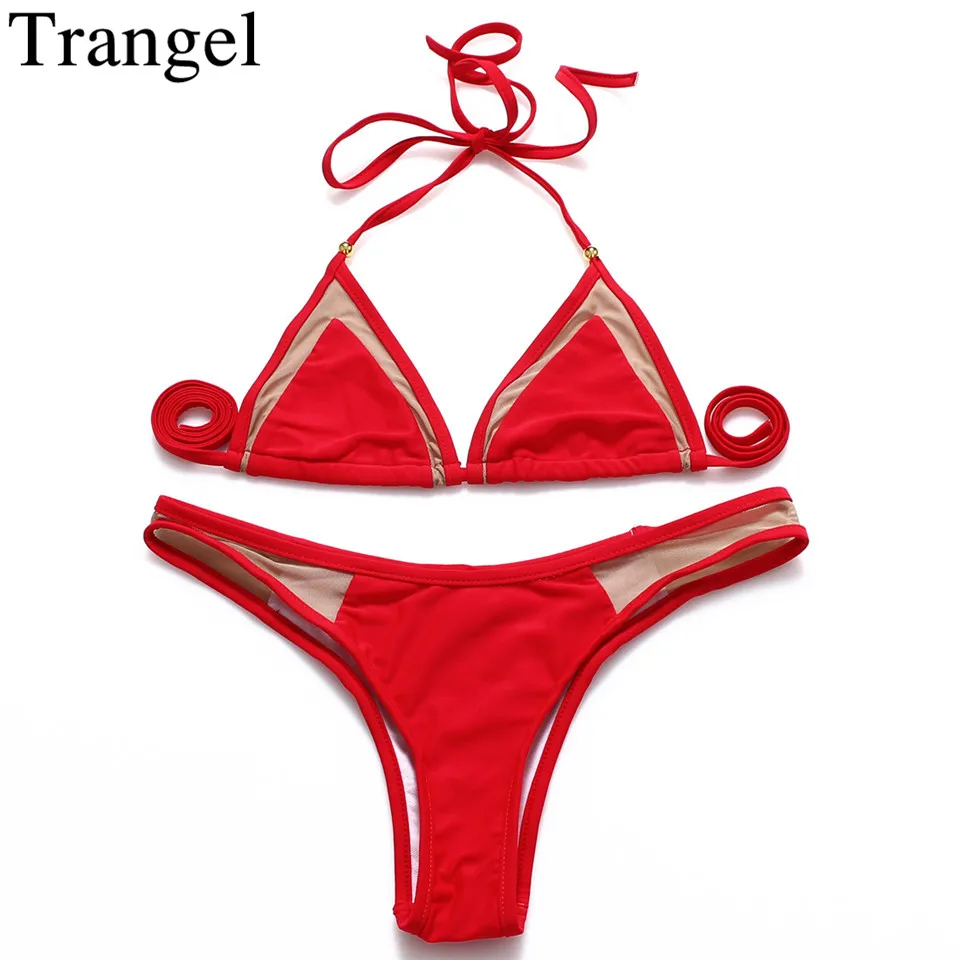 Trangel Brazilian Bikini Women Push Up Swimsuit Mesh Swimwear for Women ...