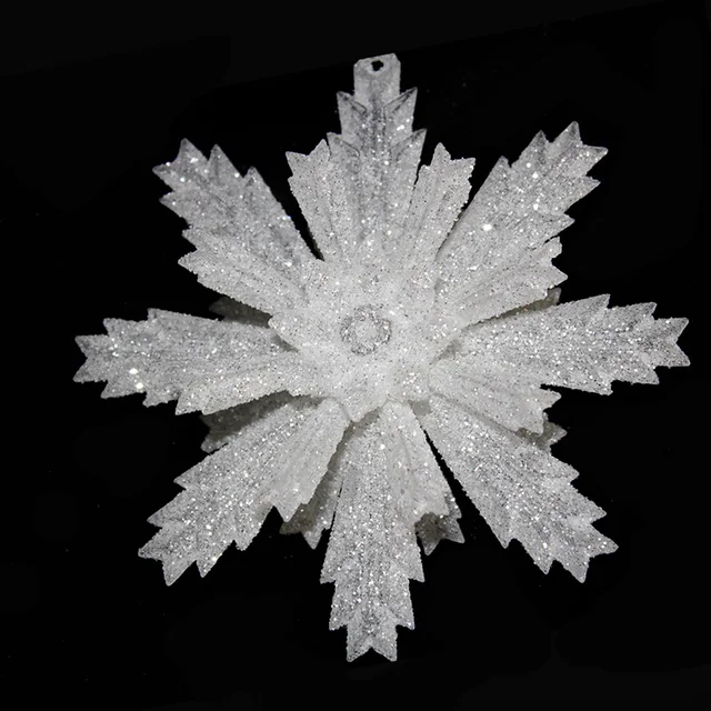 11CM 4pcs Acrylic Snowflake 3D Solid Snowflake Christmas Ornaments ...