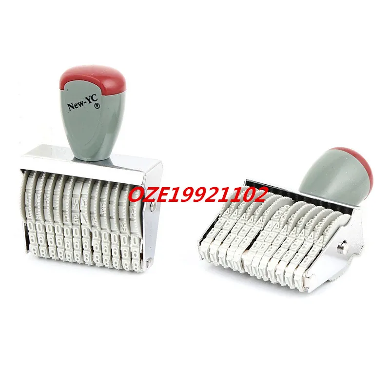 Office 12 Band Rubber 0 9 Numbers Digit Numbering Stamp Gray Red-in ...