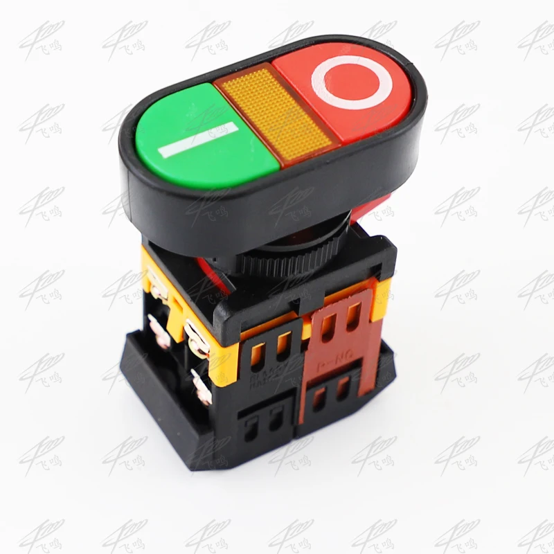 APBB22N 220V AC LED Yellow Light ON/OFF START STOP Momentary Push ...