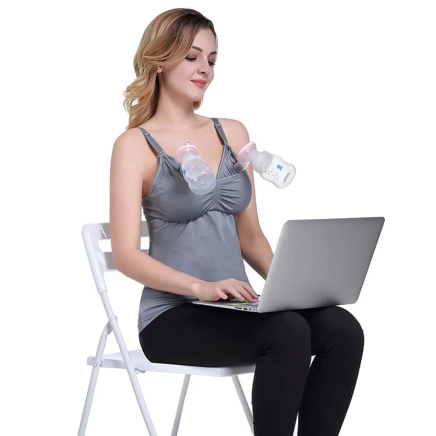 Hand Free Sucking Milk Vest Innerwear Maternal Breast Pump Bra Cross