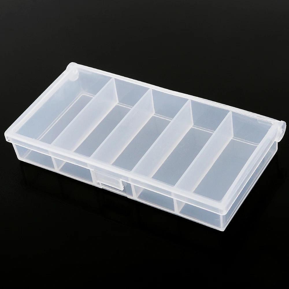 5 Grid Transparent Pp Fishing Box Lure Lead Hooks Connector Case ...