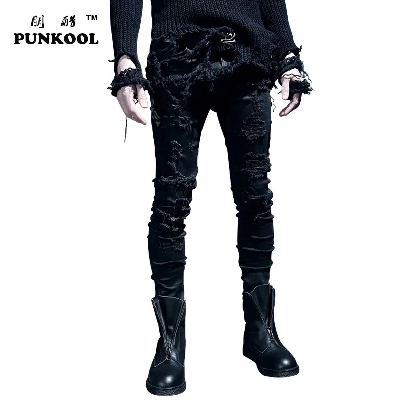 New Hip Hop Ripped Jeans For Men Skinny Distressed Famous Brand Jean ...