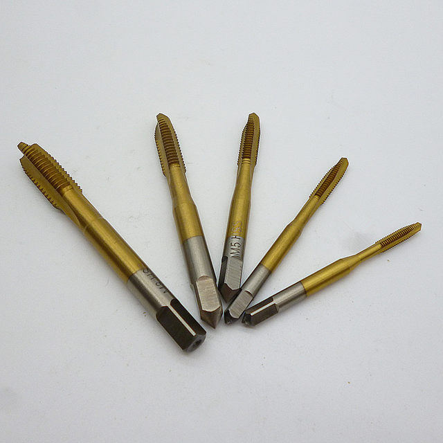 5pc HSS Spiral Point Tap Straight Flute Metric Machine Screw Taps M3 M4 ...
