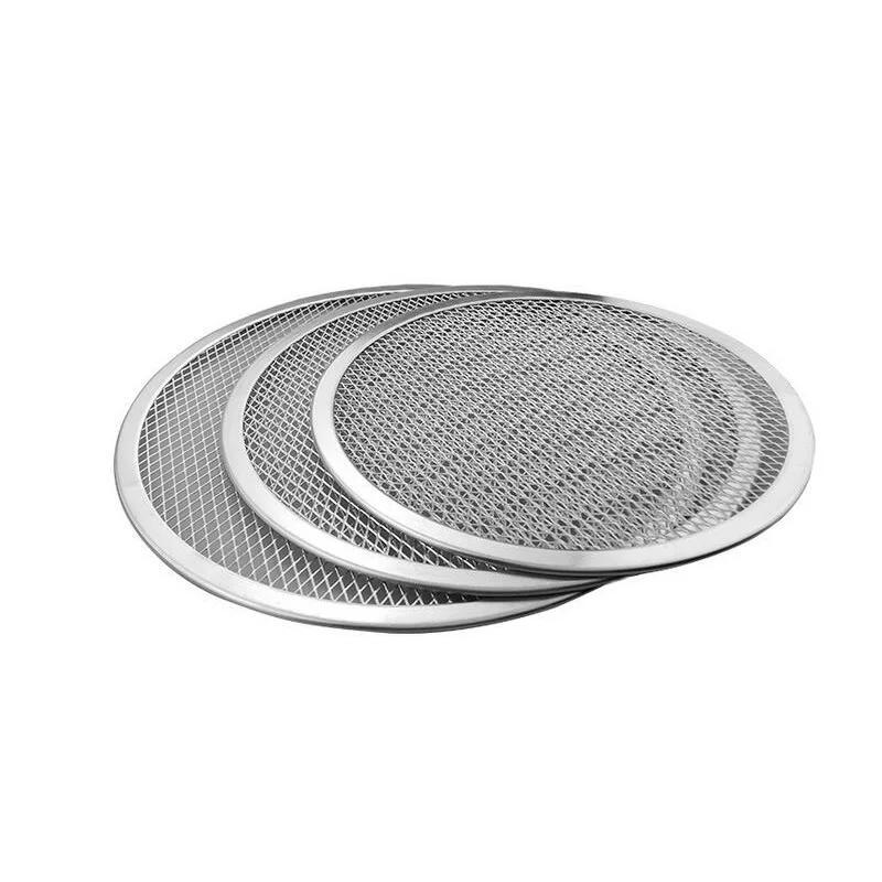 12'' Aluminum Pizza Tray Mesh Round Pizza Screen Pastry Baking Tools ...