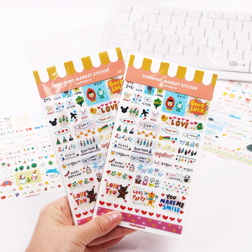 Juego de pegatinas transparentes de PVC para decoración, tarjetas de ...