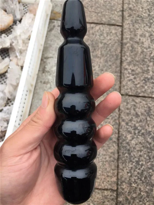 New variety natural crystal rod, obsidian spiral massage stick point ...