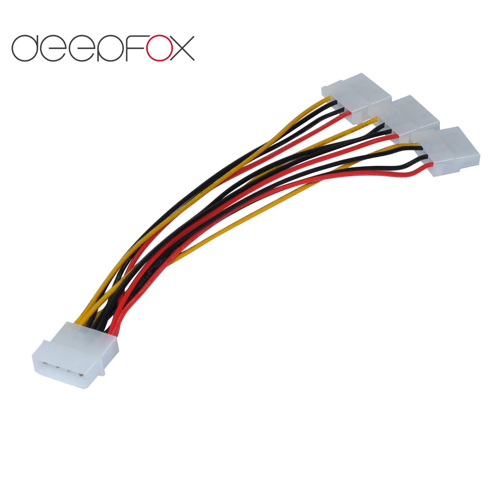 DeepFox 4 Pins Molex Male to 3 Port Molex IDE Female Power Splitter ...