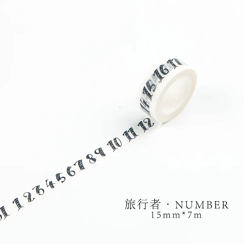 1 Roll NUMBER Washi Tape DIY Sticky Decoration Scrapbooking Planner ...