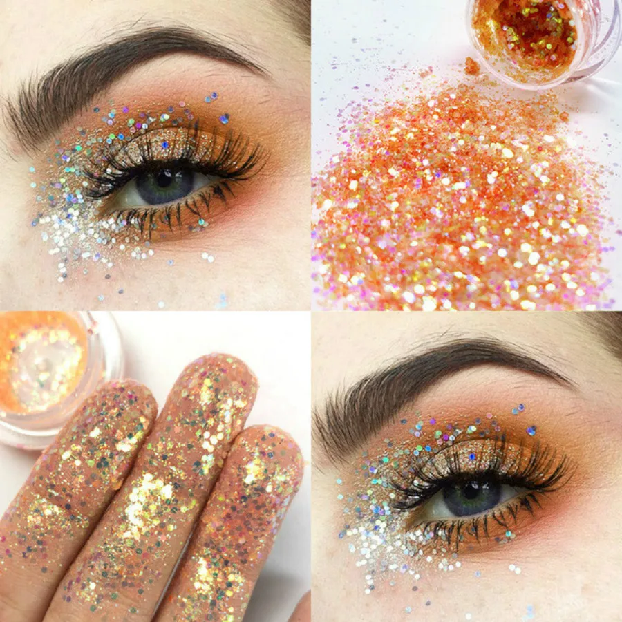 White Glitter Eye Makeup