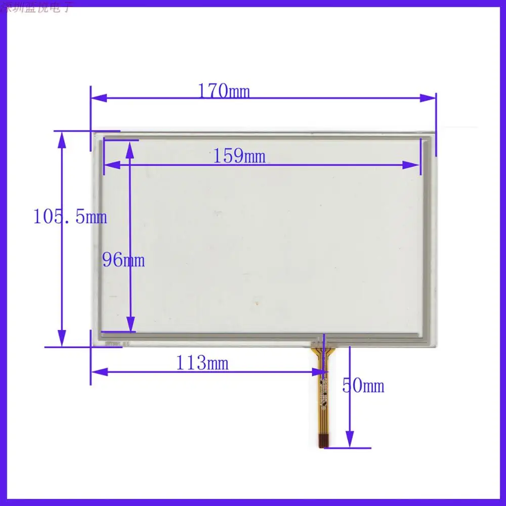 7 polegadas 170*105 direito inferior tomada tela sensível ao toque ...
