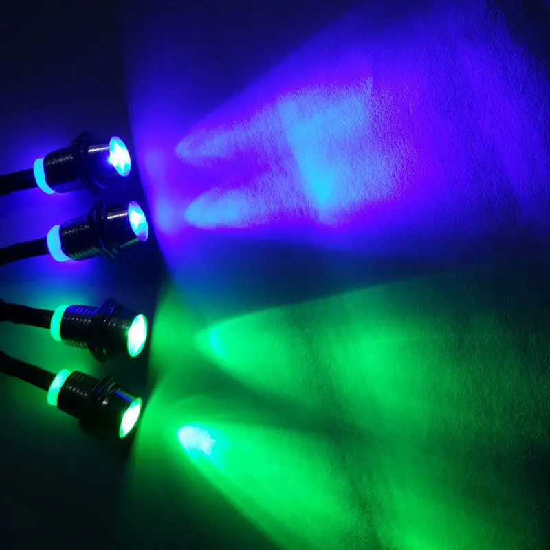 Camión RC LED noche 4x5mm pantalla de Metal faros luz LED azul y verde ...