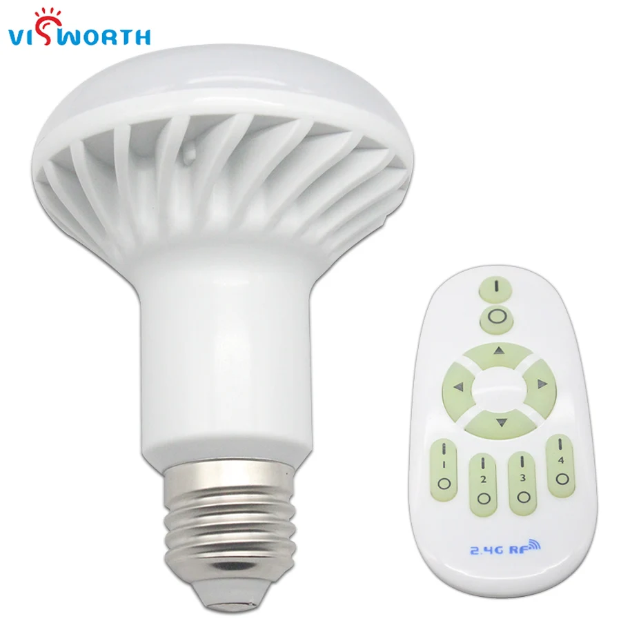 Dimmable E27 Led Light 7W 2.4GHz Wireless RF Remote Control Bombillas ...