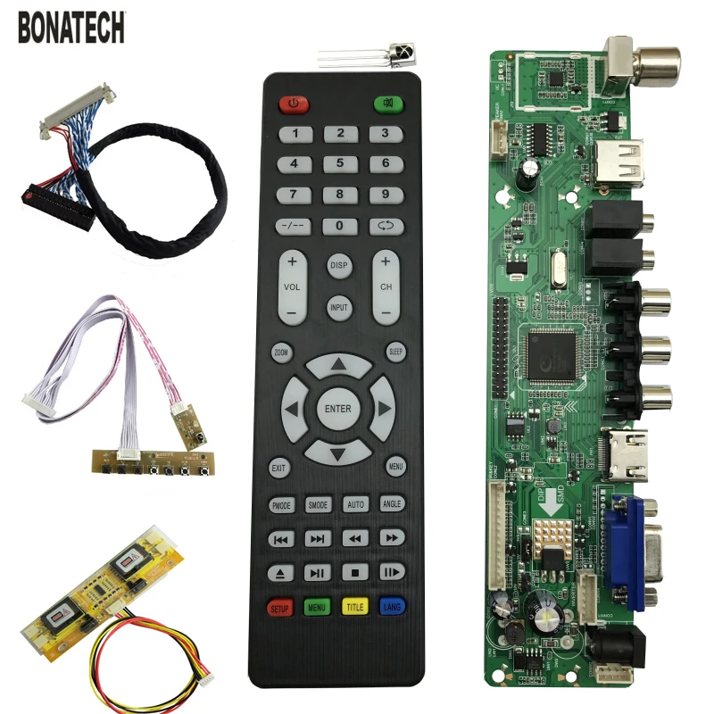 V56 Universal Lcd Tv Controller Driver Board Pc/vga/hdmi/usb Interface ...