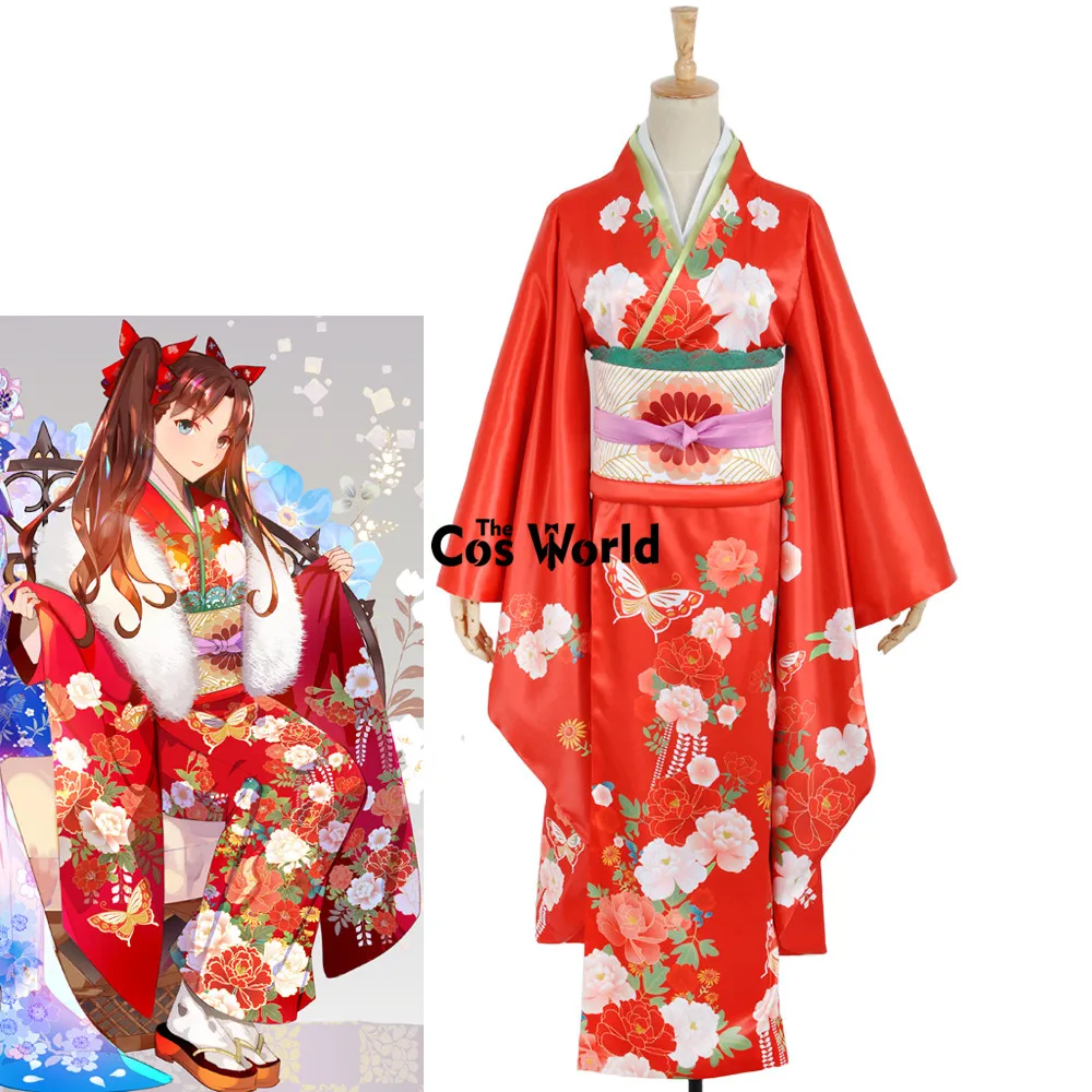 Fate stay night tohsaka rin quimono yukata outfits anime personalizar ...