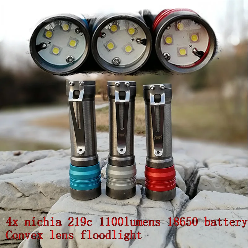 Amutorch AT40 4x Nichia 219C 1100LM Convex Lens Professional Floodlight ...