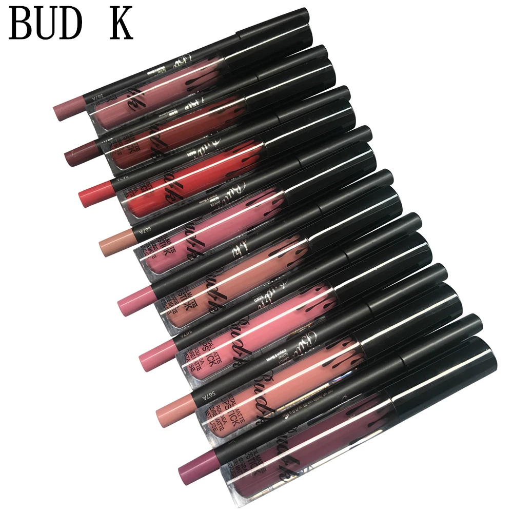 Brand new matte lipstick BUD K matte liquid lipsticks+lips pencil me ...