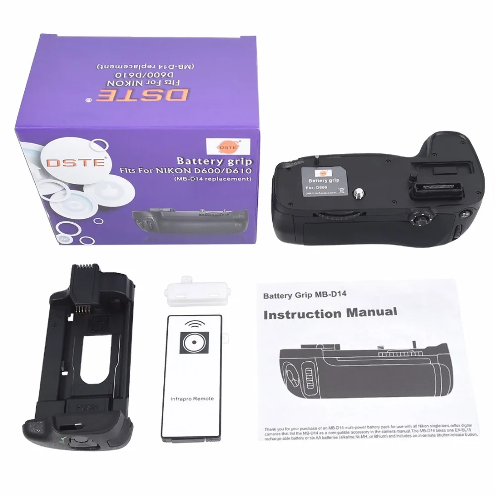 DSTE MB D14H Battery Grip for Nikon D610 D600 DSLR Camera|battery grip ...