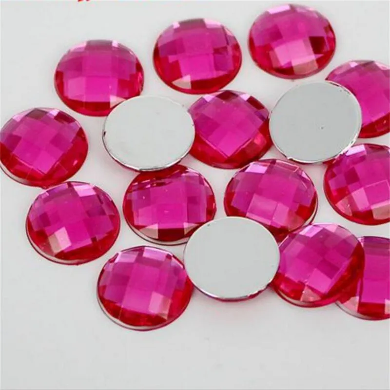 6 30MM DIY Bling Hot Pink Round Lattice Faceted Acrylic Rhinestones ...