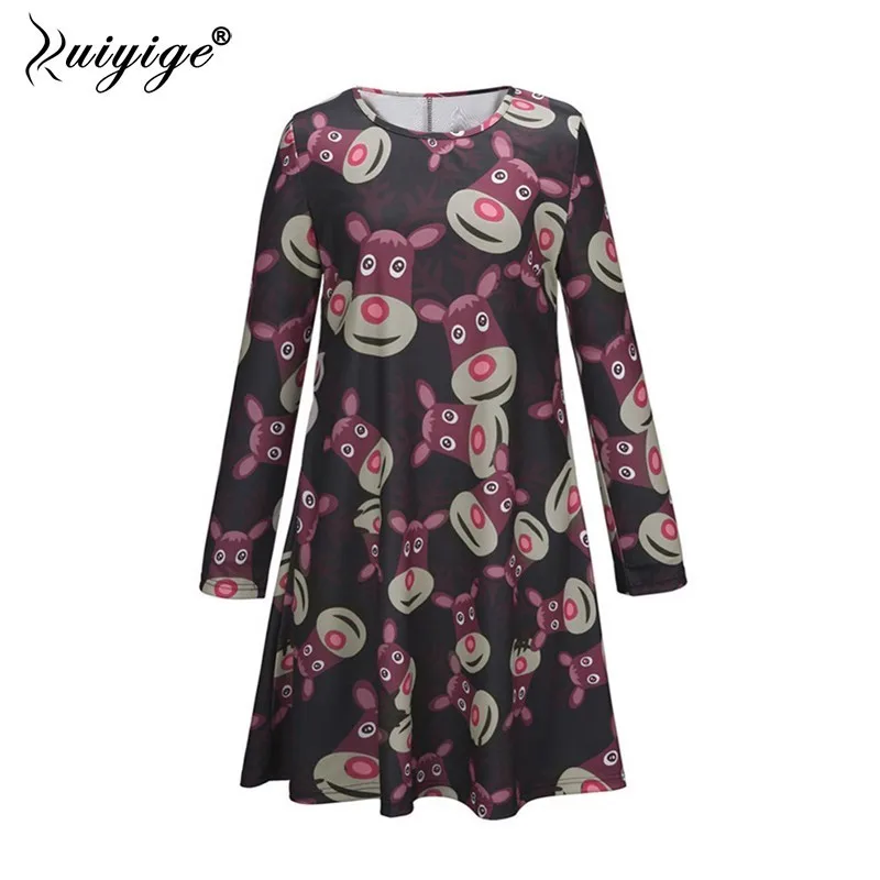 Ruiyige 2018 Spring Women Casual Long Sleeve Stretch Tunic Christmas