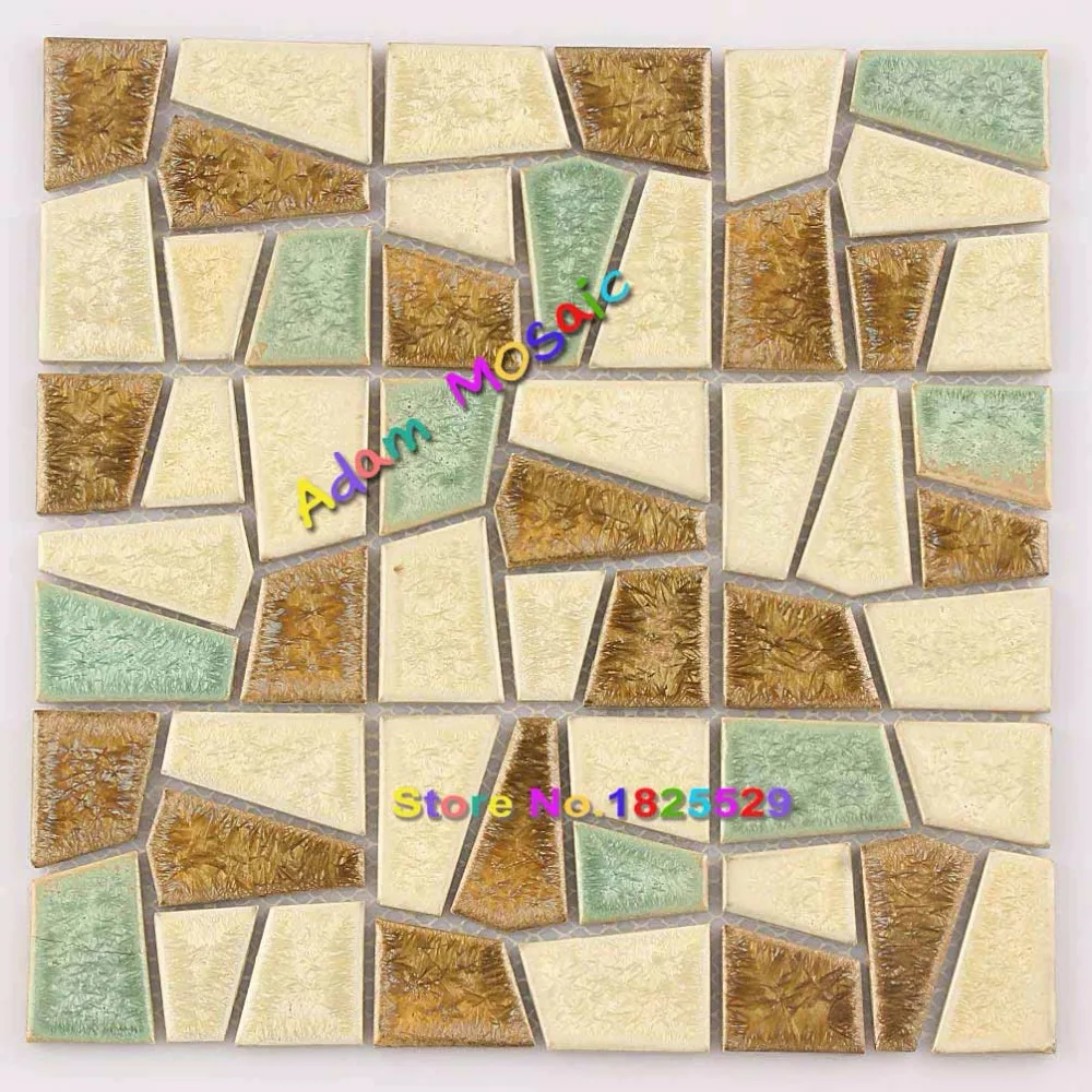 Ceramic Wall Mosaic Tiles Subway Backsplash Porcelain Tile Irregular ...