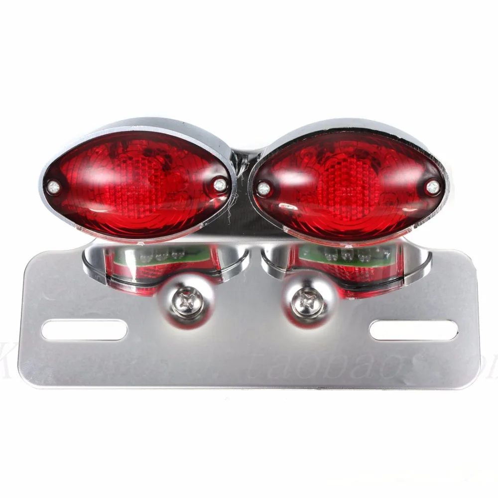 Motorbike dual Cat Eye Tail Light Custom License Plate Holder Relocator ...