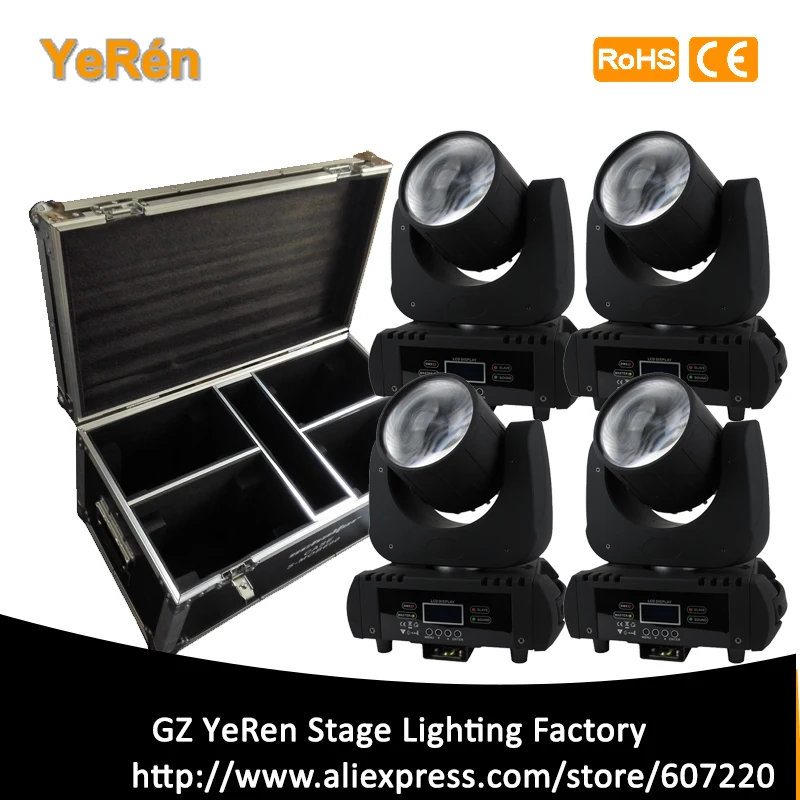 (4 Pack in flight case) B60 Led Moving Head Light Beam 60W Led Lamp DMX ...