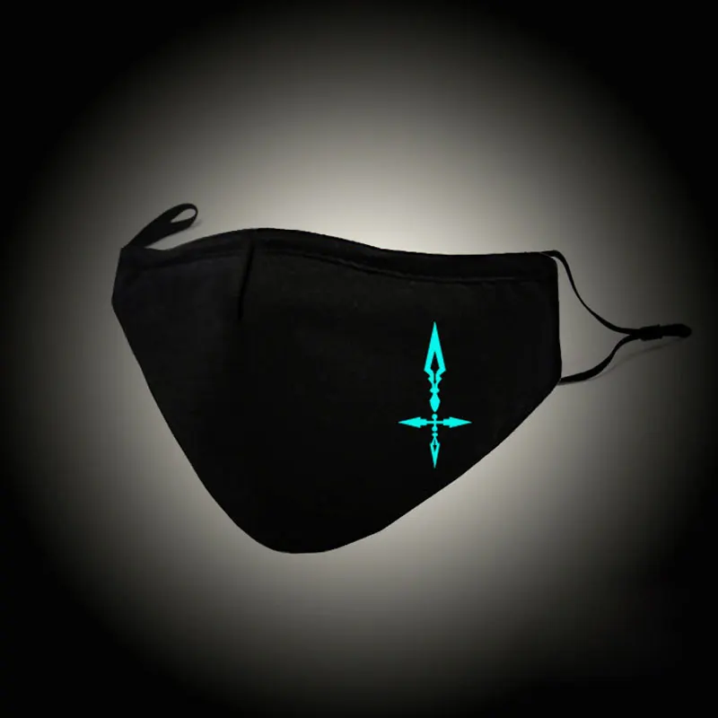 Светящаяся модная маска для рта Fate Zero Saber Command Spell хлопковая ...