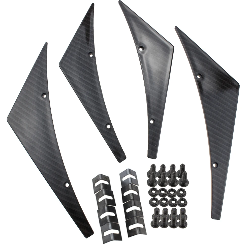 4pcs/set Universal Car Canards Front Bumper Stickers Lip Splitter ...