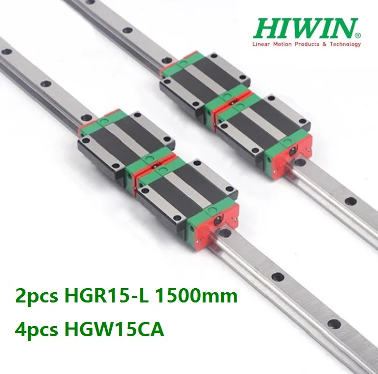2pcs Origial Hiwin Rail Hgr15 -l 1500mm + 4pcs Hgw15ca Hgw15cc Flange ...