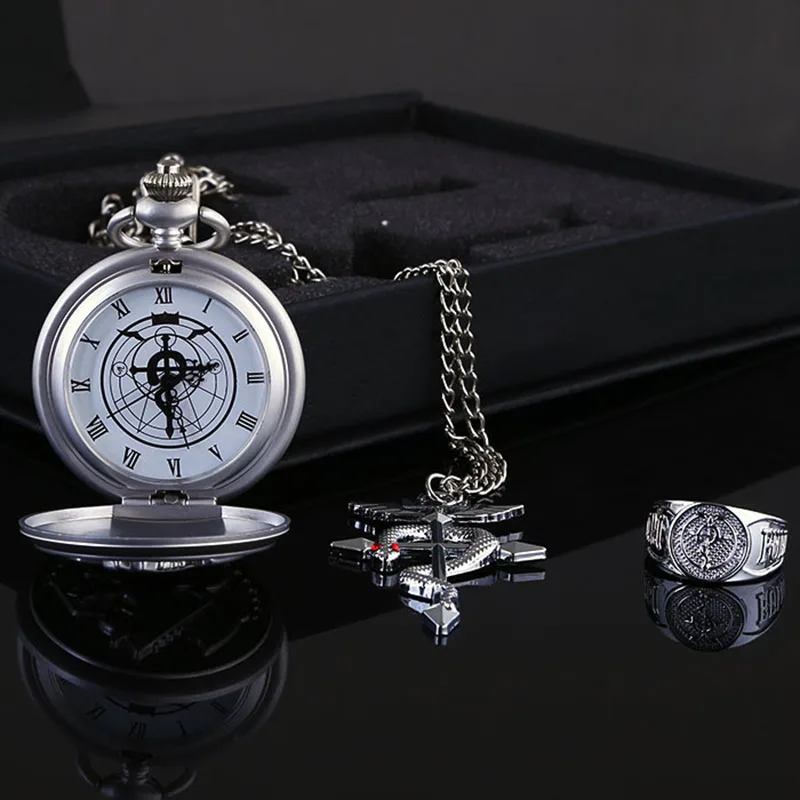 Anime action toy FULLMETAL ALCHEMIST Quartz with necklace ring Pocket ...
