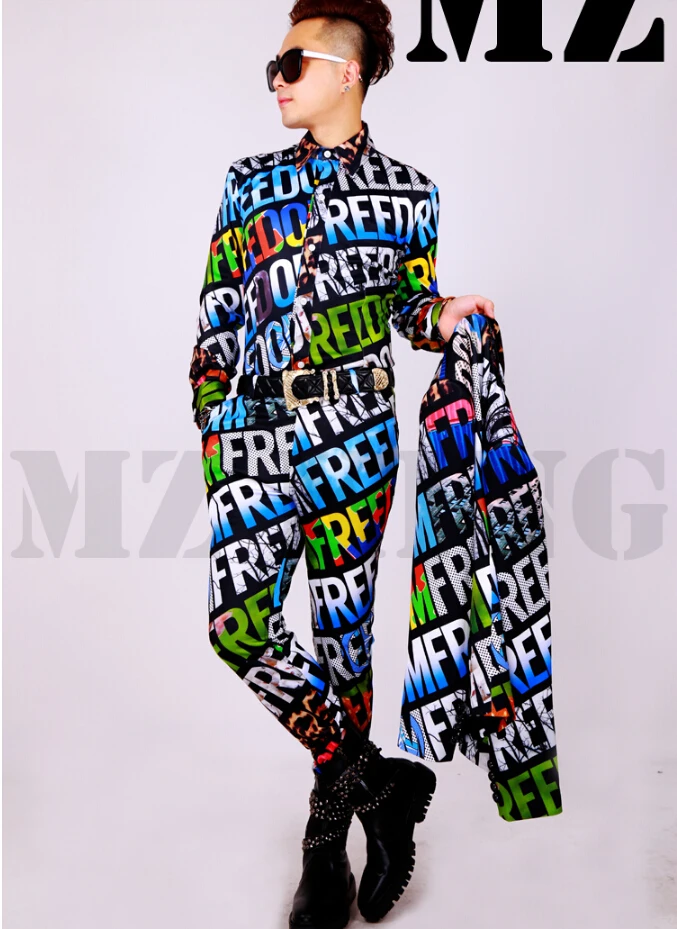 Men's Singer Clothing Blazer Male Business Casual Dress Nightclub Dj ...