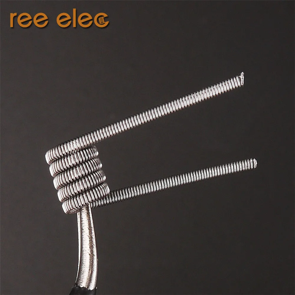 REE ELEC 10pcs Prebuilt Coil Alien Tiger Fused Clapton Mix Flat Twisted ...