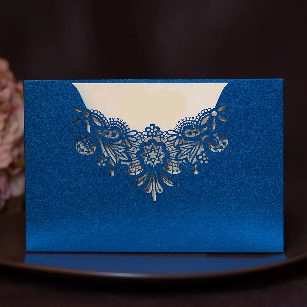 Blank Blue Wedding Invitations