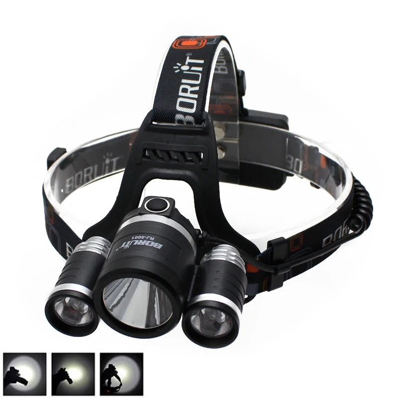 BORUIT 8000LM 3X XM L2 LED USB Rechargeable Headlight Headlamp Torch Flashlight Camping Fishing ...