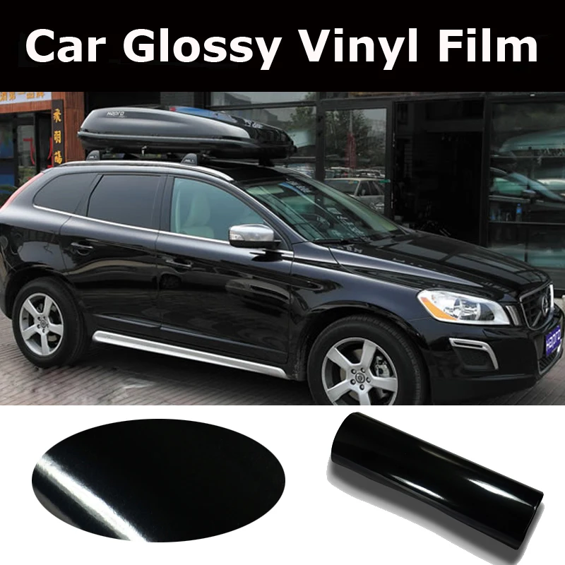 1.52*5/15/20/30M High Gloss Black Vinyl Wrap Car Wrap with Air Bubble ...