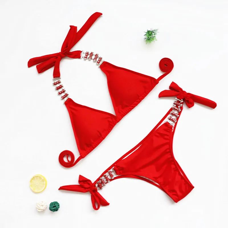 2019 Swim Crystal Diamond Bikini Set Metal Rhinestone Swimsuit Luxury ...