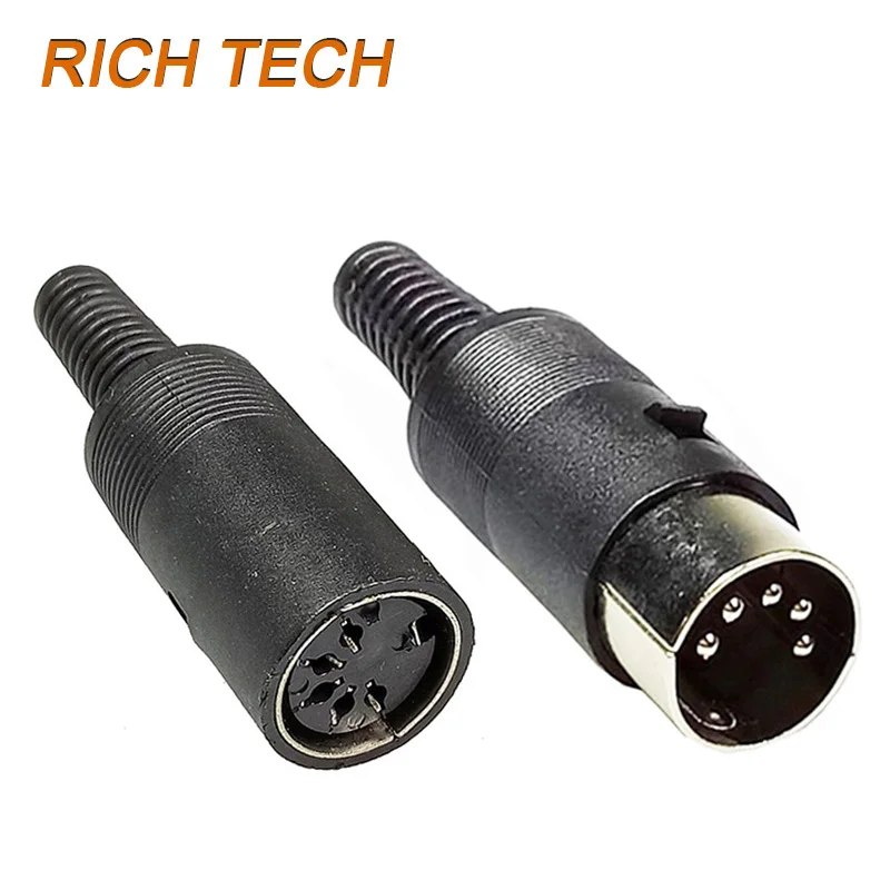 50Sets/lot 5 Pin DIN Male+Female Wire Connector with Plastic Handle 5 ...