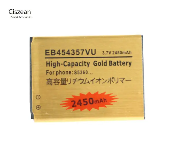 Ciszean EB454357VU 2450 mAh Золотой замена Батарея для samsung Galaxy Y ...