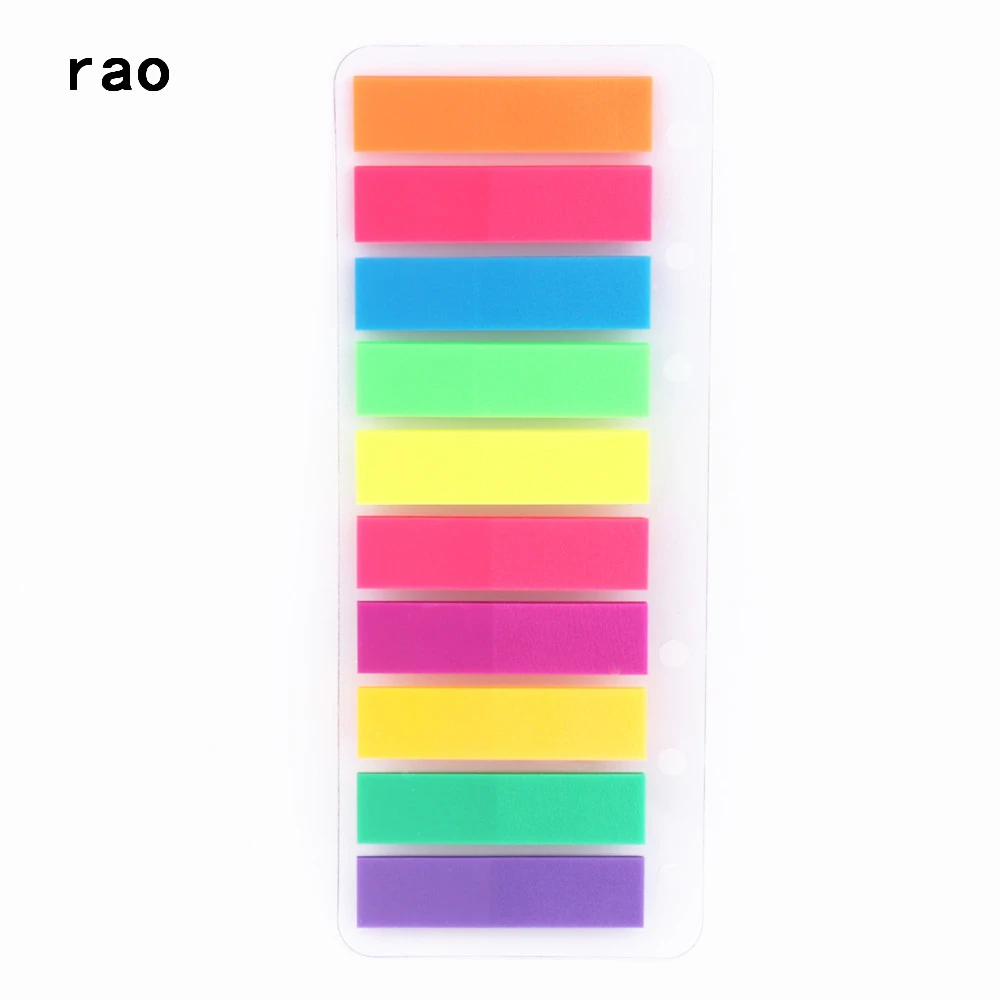 Fluorescence Colour Memo Pad Self Adhesive Sticky Notes Bookmark Point ...