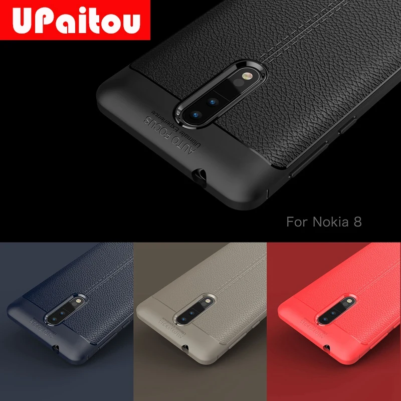 UPaitou High Quality Litchi Texture Soft TPU Cases for Nokia 8 Cover ...