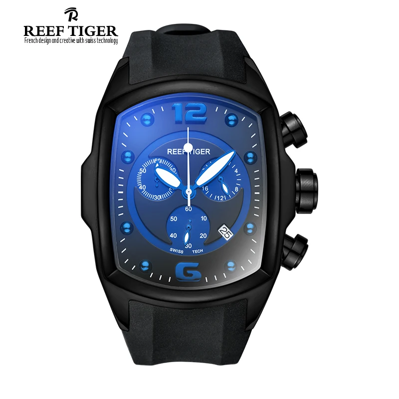 Reef Tiger/RT Chronograph Sport Watches for Men Big Dial Date Barrel ...