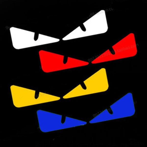 Five colors 1 Pair Cool Little Devil Reflective Eyes funny car stickers ...