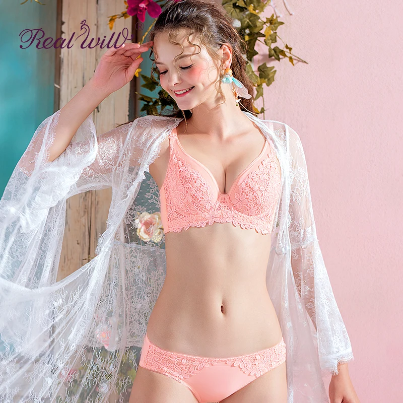 Aliexpress.com : Buy Realwill Ultra Thin Bra Set Transparent Sexy Lace Push Up Bra Set Pink ...