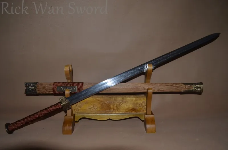 수제 더블 에지 중국 검 트윈 드래곤 한 검 8 측면 망간 강철 전체 당나라 대나무 나무 커피 ito 잘라 수 있습니다|ito ...