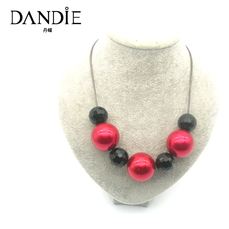 Dandie Hot Sale Handmade Red Black Bead Acrylic Necklace , Fashion ...