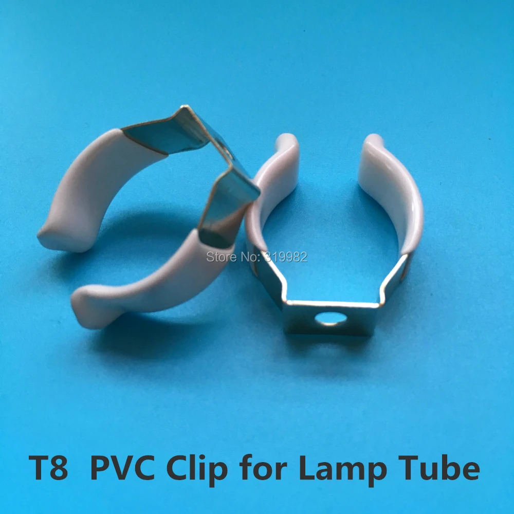50 Pcs T8 Pvc U Clip Wedge Tube Lamp Base Strong Holder Connector Metal ...
